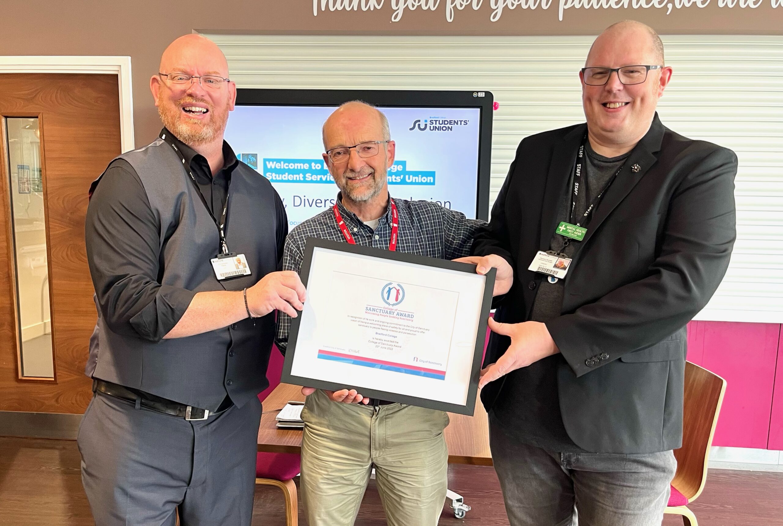 ‘College of Sanctuary’ Award Presented to Bradford College - Bradford ...